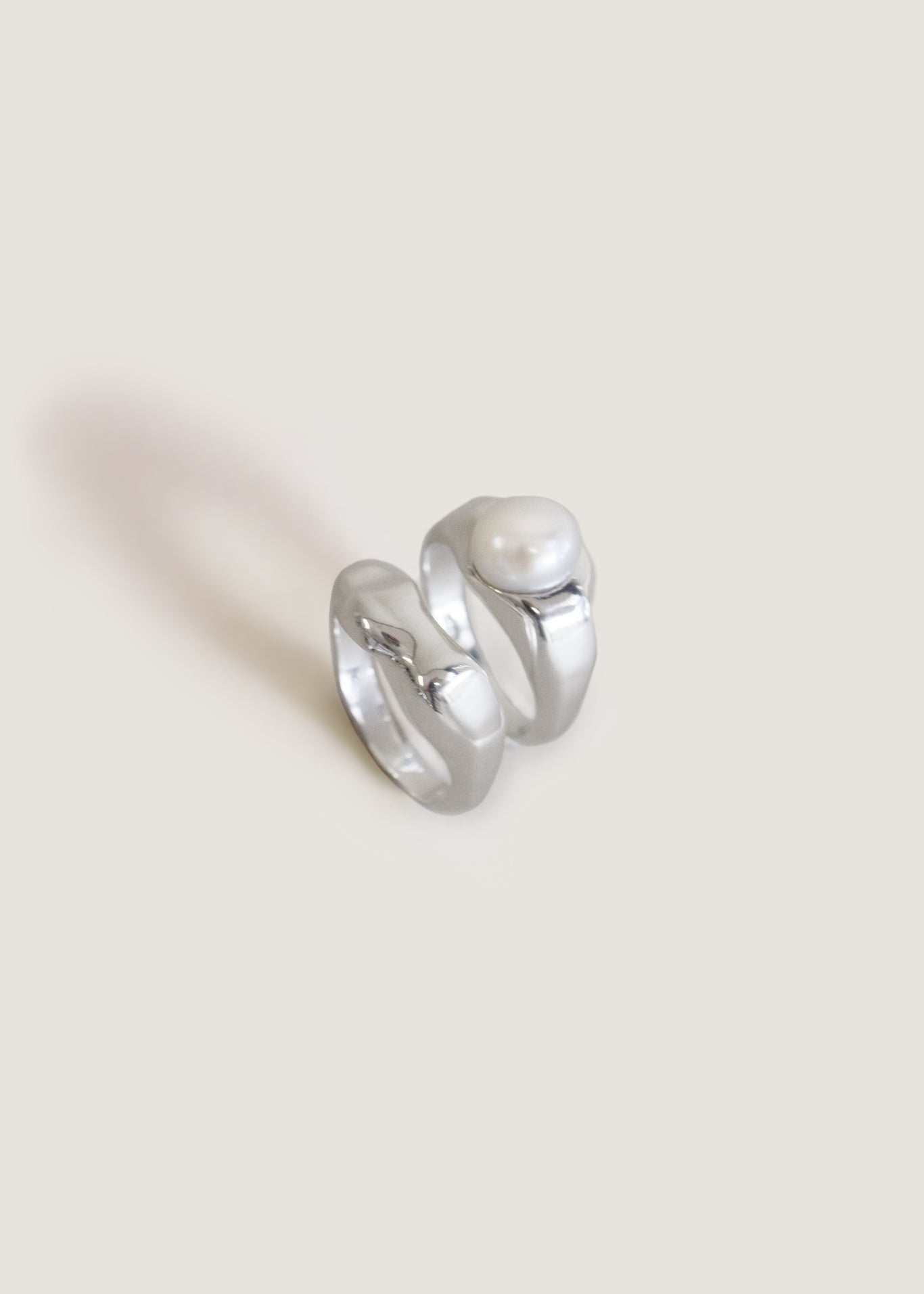 Edith Pearl Ring Stack Silver - Kinn