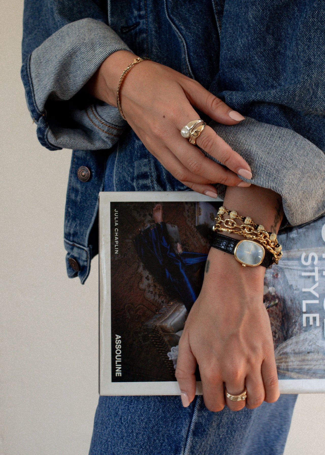 Edith Pearl Ring Stack Gold & Silver - Kinn