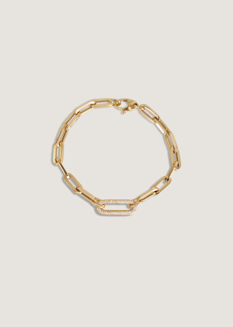 Bold Pavé Diamond Link Chain Bracelet - Kinn