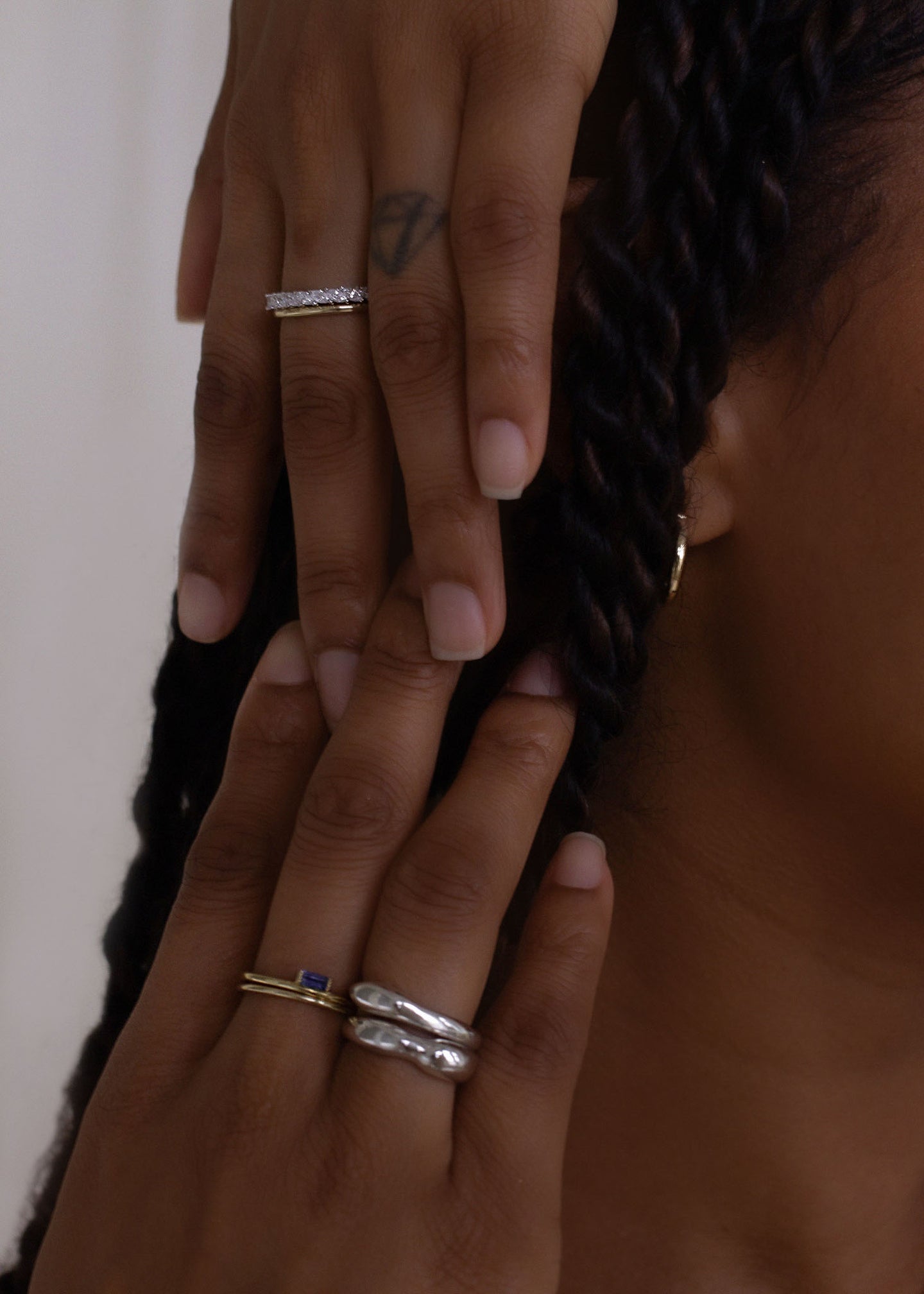 Petite Hera Sculptural Ring Stack Silver - Kinn