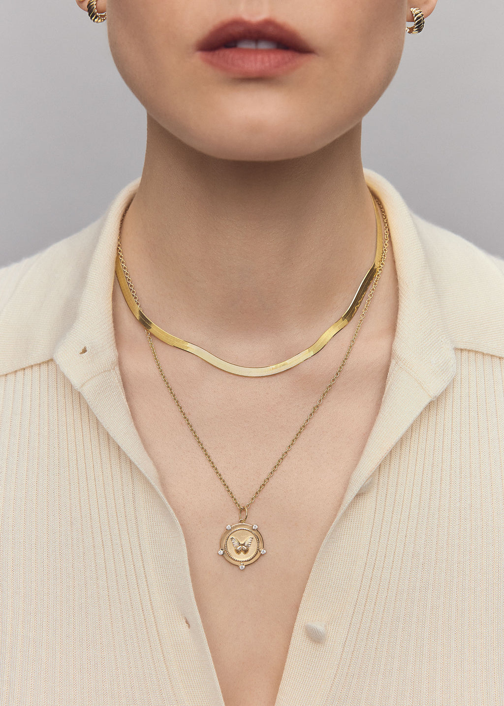 Carter Herringbone Chain Necklace - Kinn