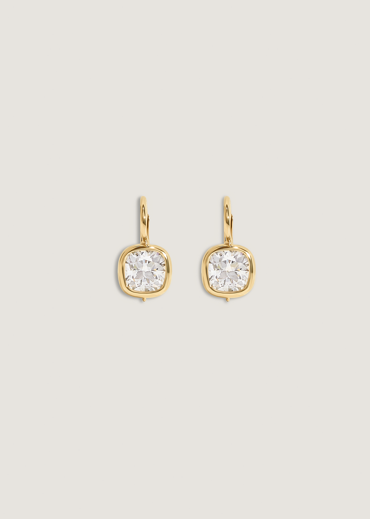14k Gold Harper 2ctw Cushion Cut Diamond Drop Earrings | Kinn