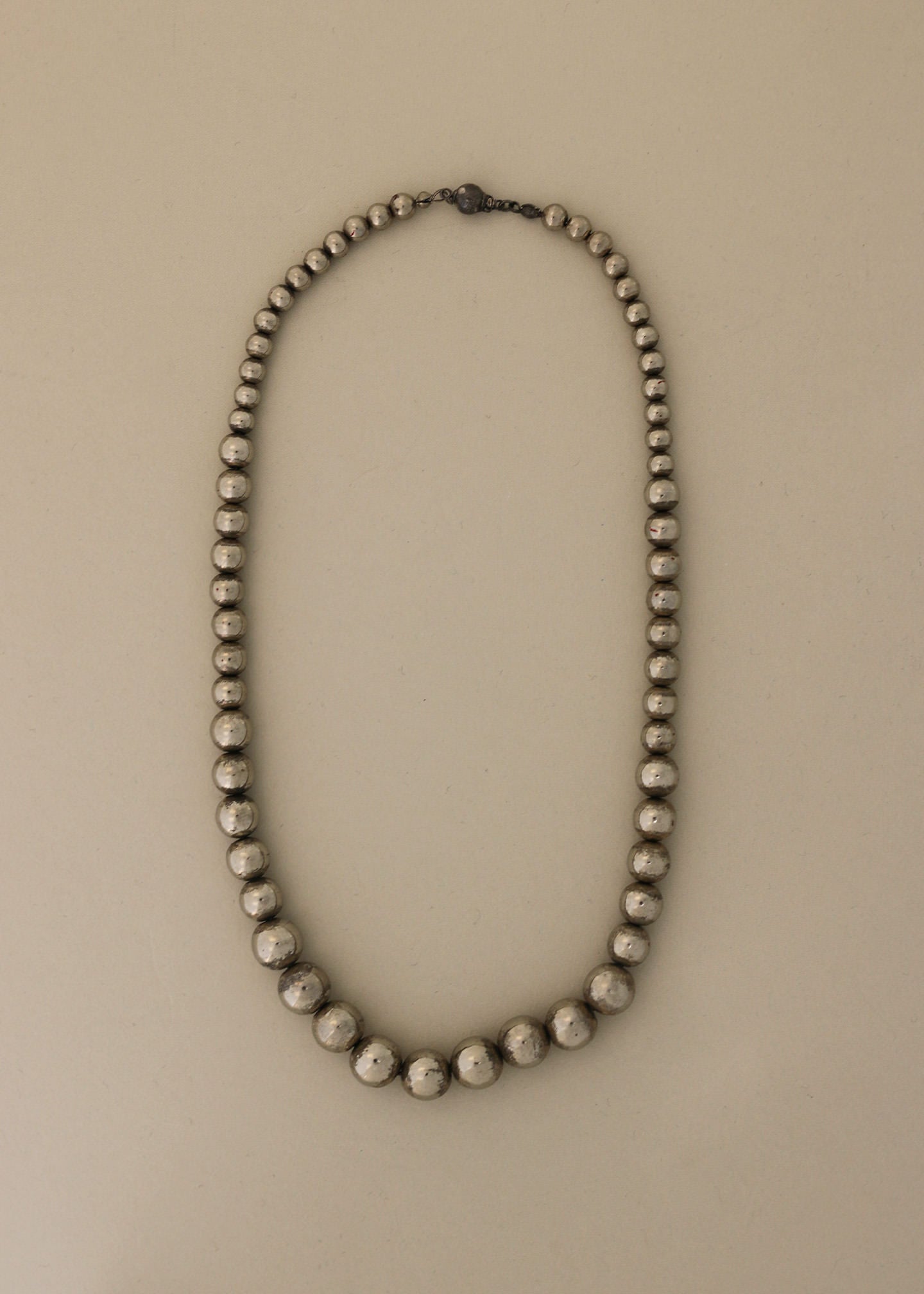 Vintage Silver Beaded Necklace | Kinn Studio