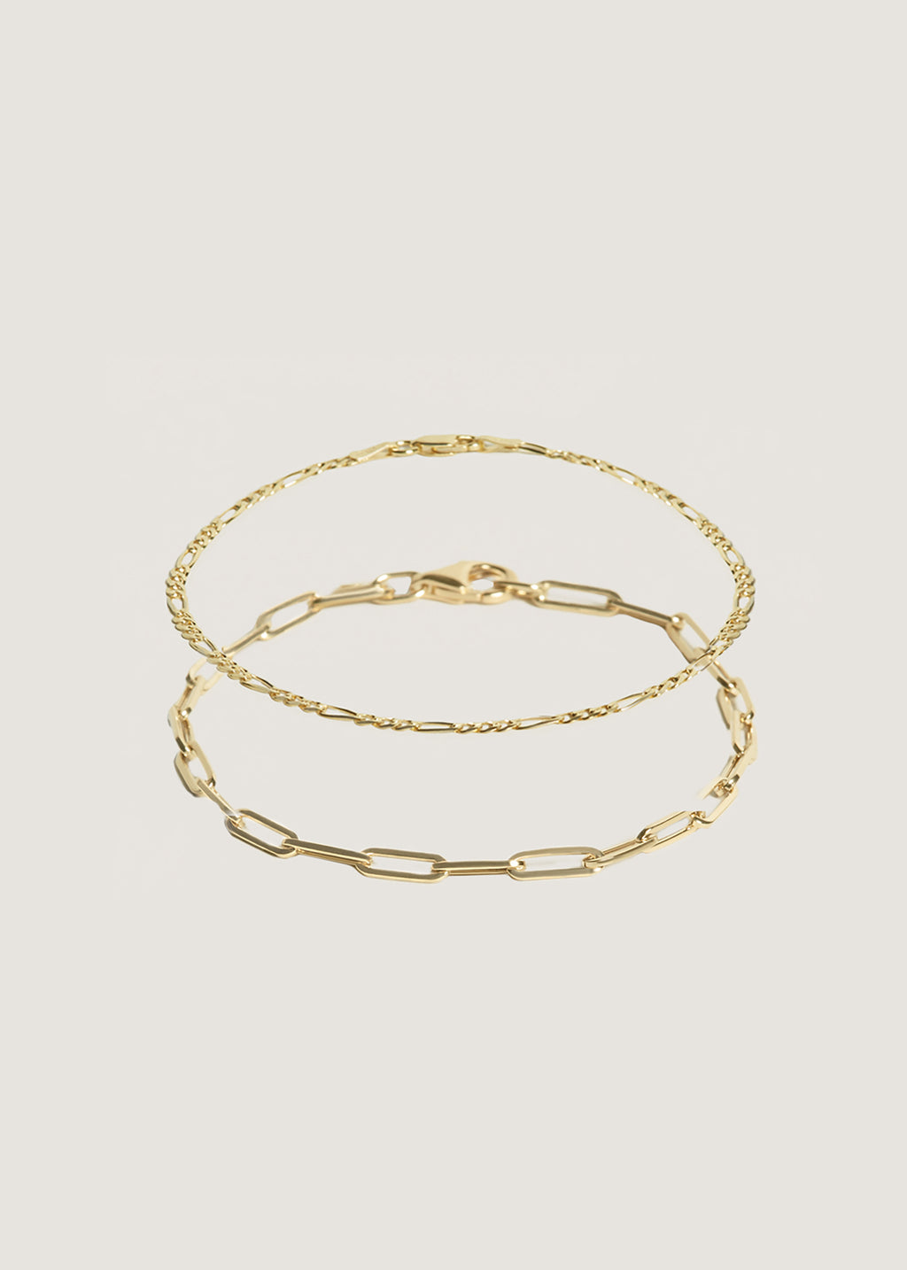Kyle Figaro & Paperclip Link Chain Bracelet Stack - Kinn