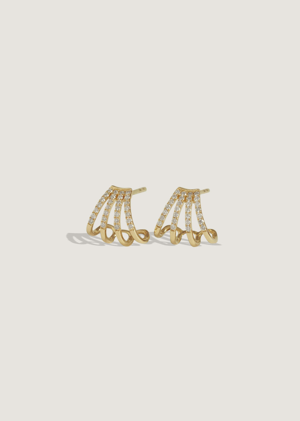Pavé Cuff Stud Earrings Diamond - Kinn