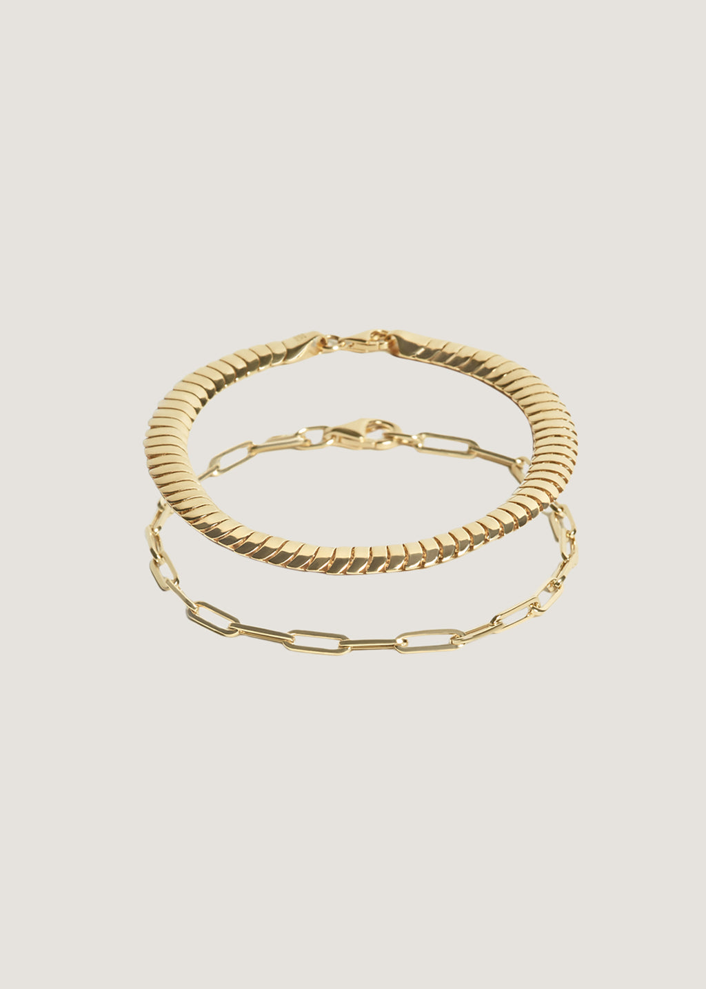 Cobra & Paperclip Link Chain Bracelet Stack - Kinn
